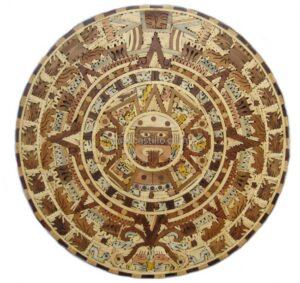 Mexican Aztec Calendar Wooden Inlay – Casa Castillo