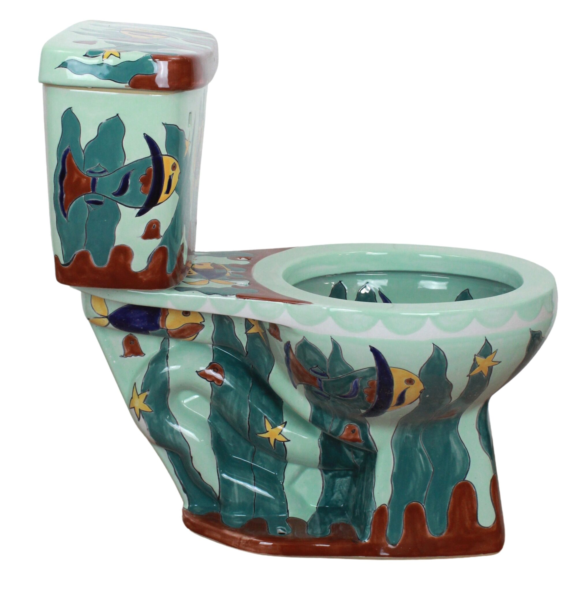 Round Mexican Talavera Toilet Oceano Capri – Casa Castillo