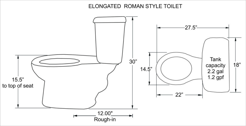 Roman Style Elongated Toilet Alas de Angel – Casa Castillo