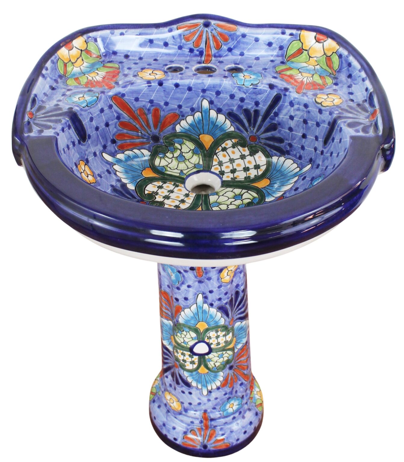 Mexican Talavera Pedestal Sink Roman Cancun – Casa Castillo