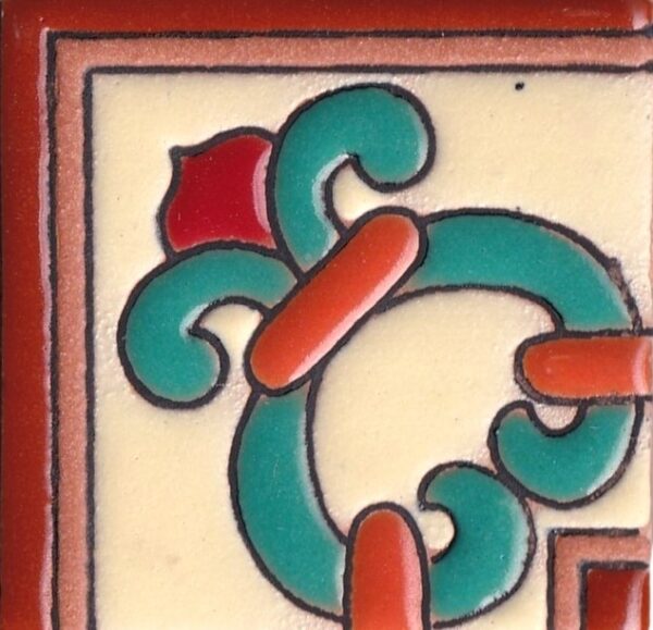 Ceramic High Relief Border Tile Molledo Orange Corner – Casa Castillo